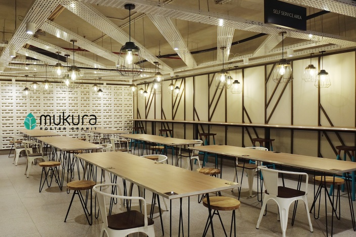 Industrial Minimalist Interior of Canteen District 8 Completed with ...